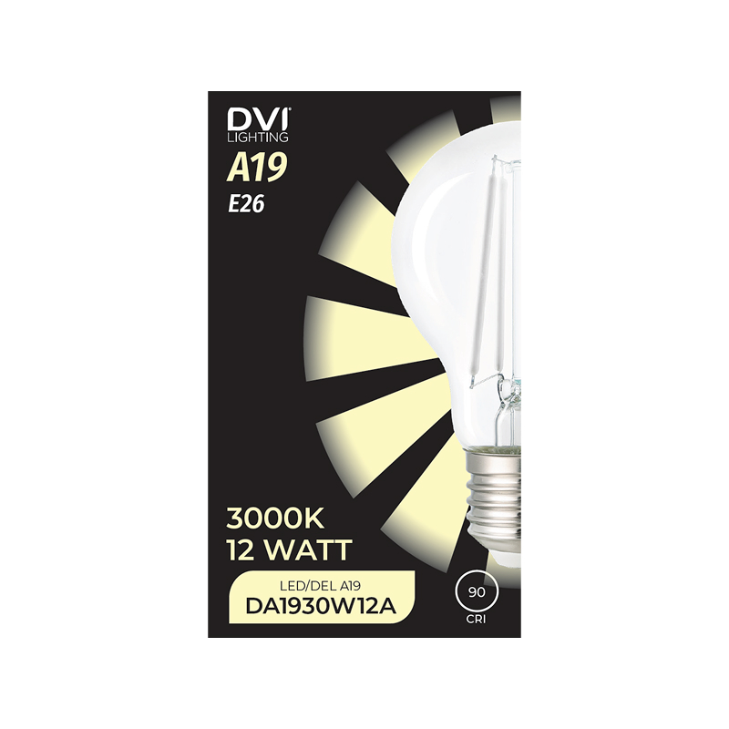 A19 Clear Ivory 90 CRI LED - DVI Lighting | Canada's Leading Lighting ...