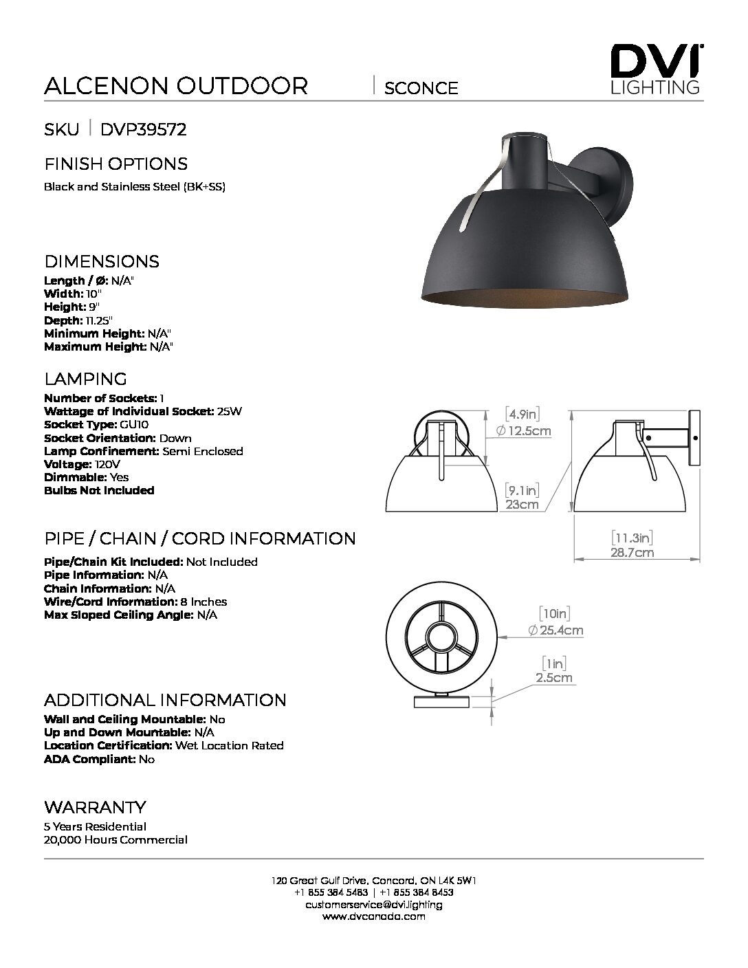 Alcenon Outdoor Sconce | DVI Lighting