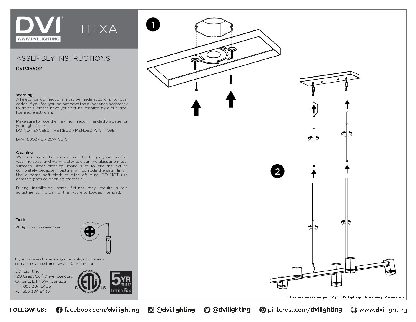 Hexa 5 Light Linear | DVI Lighting